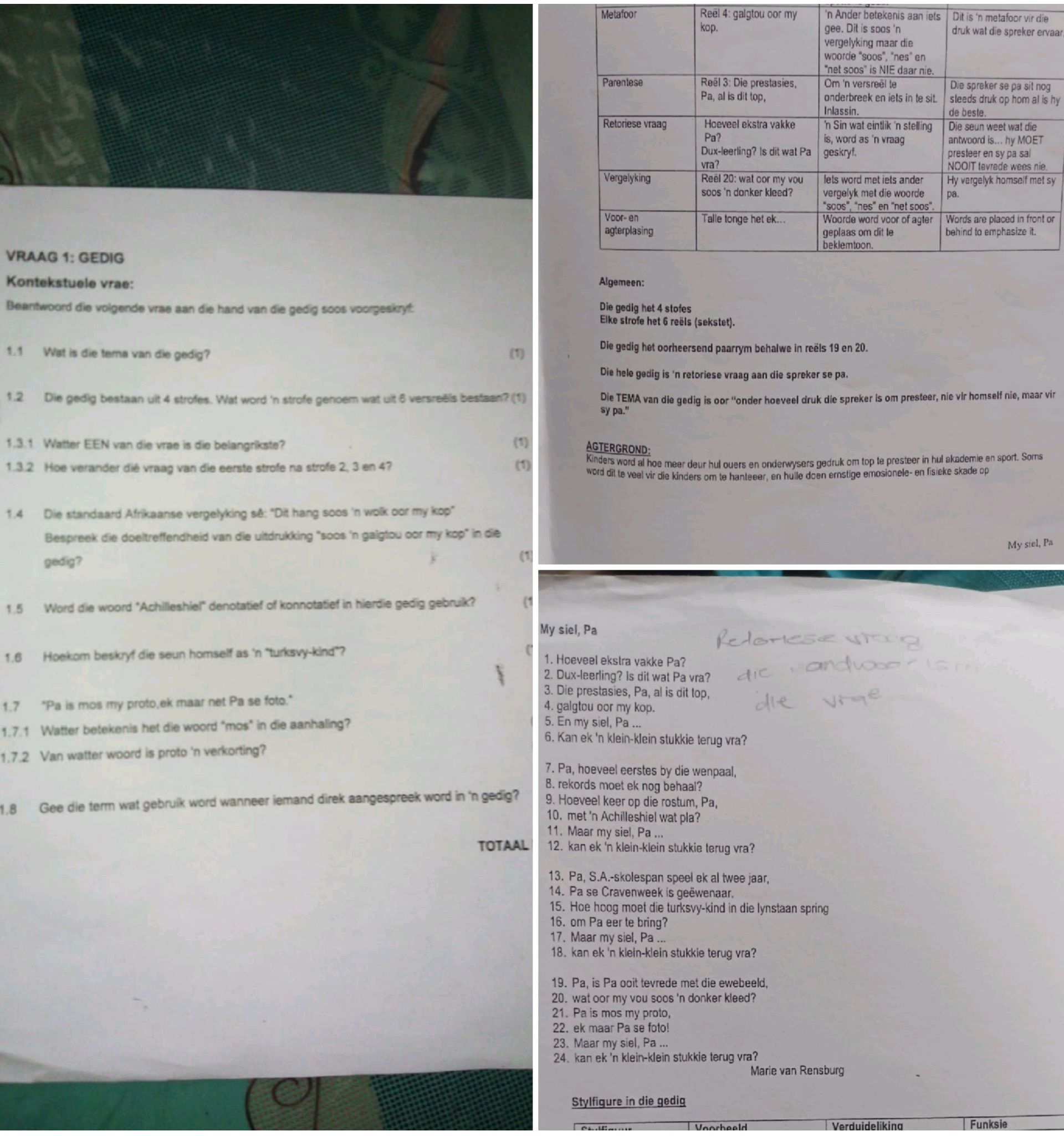 VRAAG 1: GEDIG Kontekstuele vrae: Beantwoord | StudyX