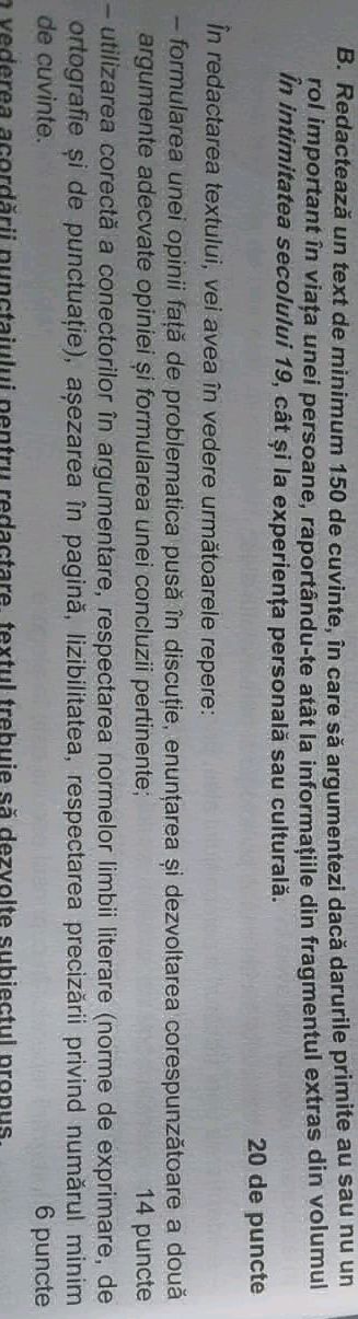 B. Redactează un text de minimum 150 de | StudyX