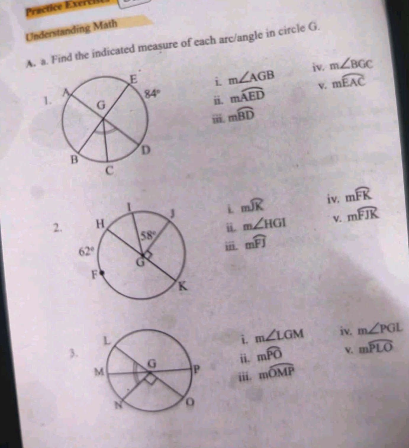 A. a. Find the indicated measure of each | StudyX