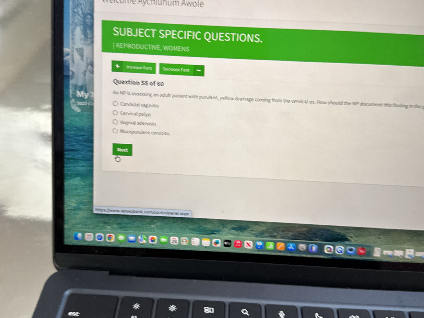 Question 58 of 60 An NP is assessing an | StudyX