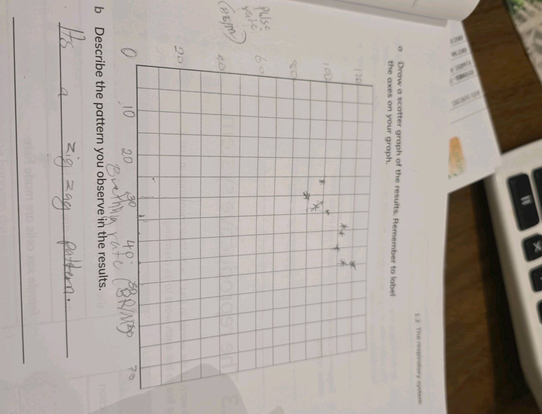 a. Draw a scatter graph of the results. | StudyX