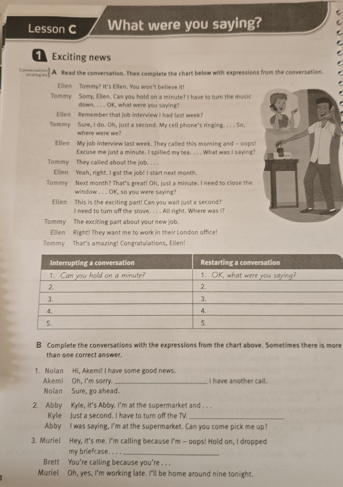 A Read the conversation. Then complete the | StudyX