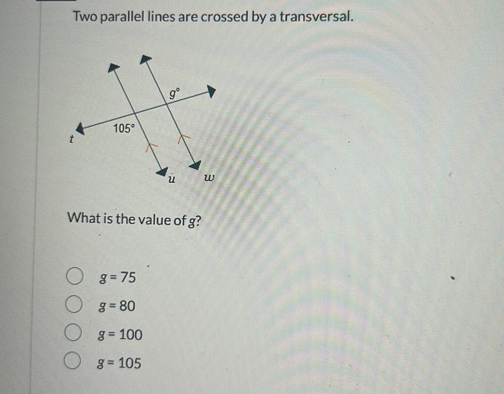 Two parallel lines are crossed by a | StudyX