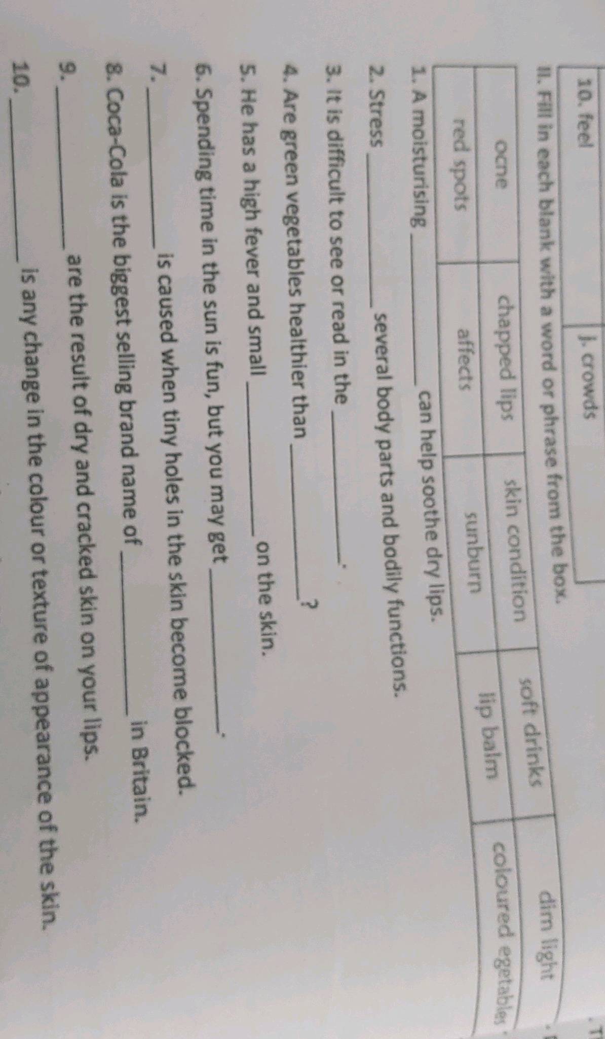 II. Fill in each blank with a word or phrase | StudyX