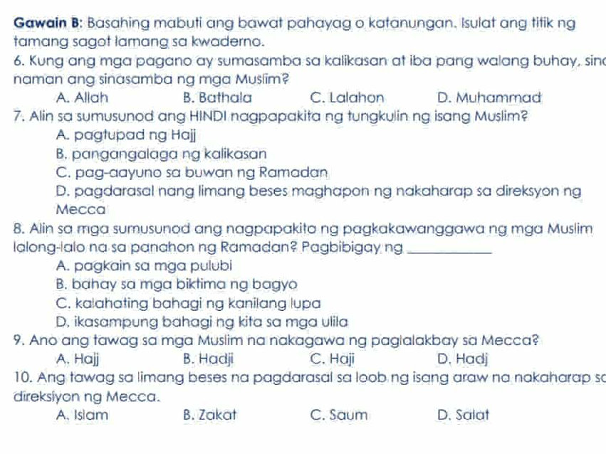 Kung ang mga pagano ay sumasamba sa | StudyX