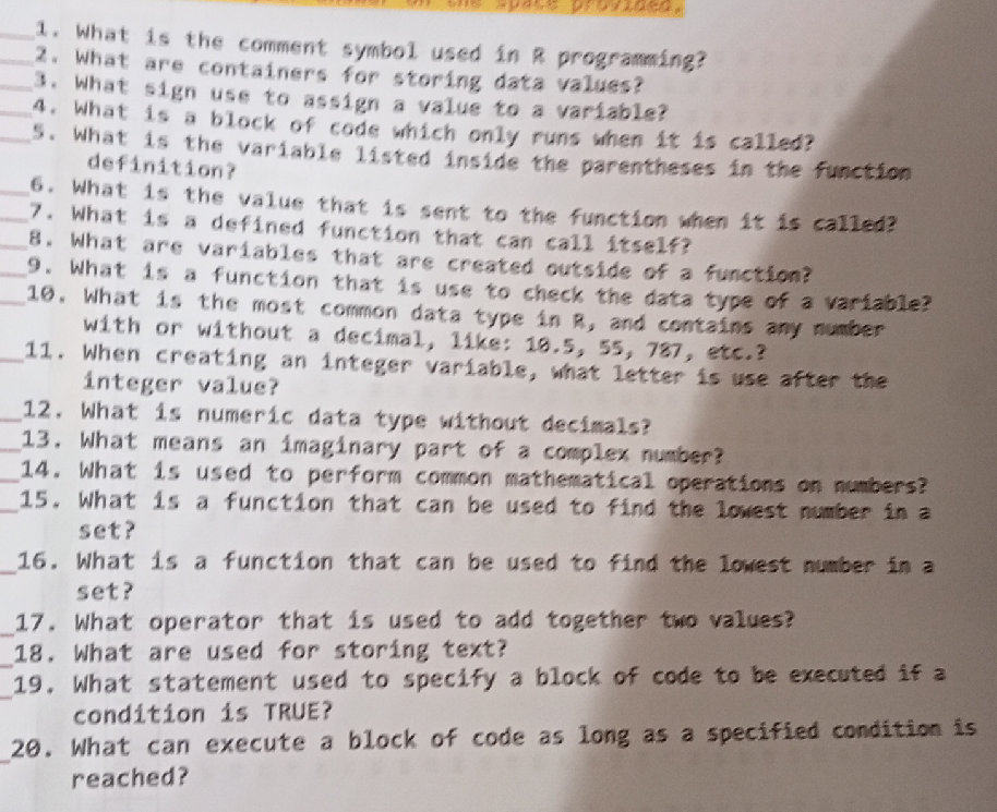 1. What is the comment symbol used in R | StudyX