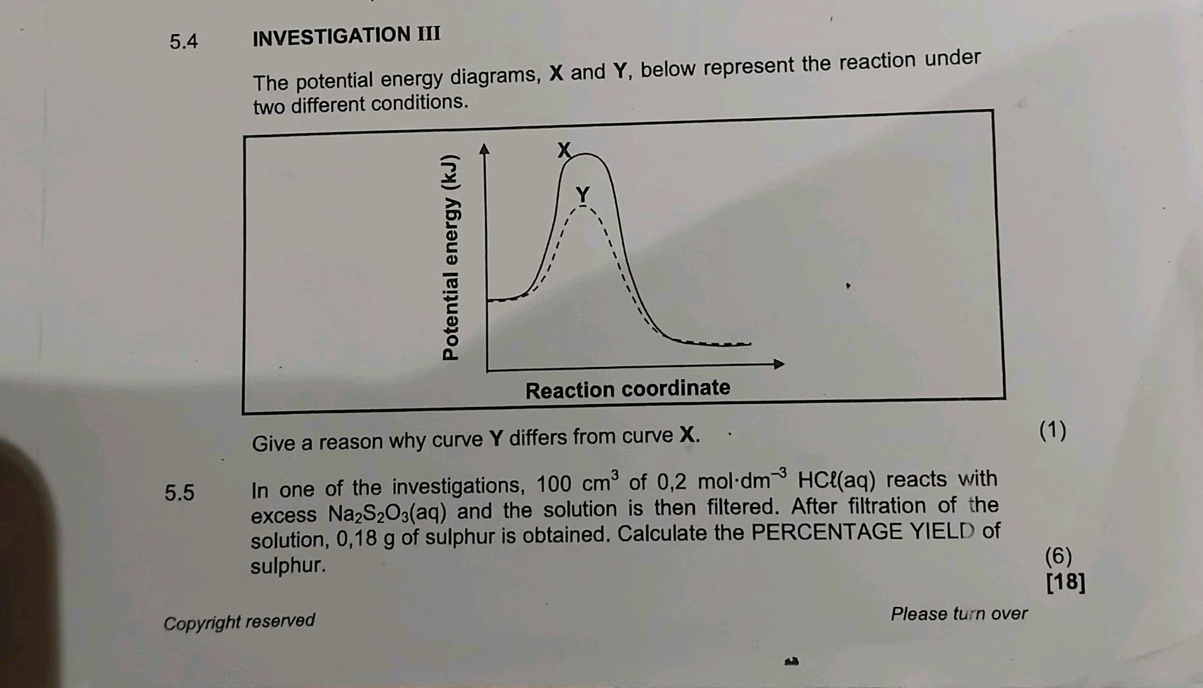 The potential energy diagrams, X and Y, | StudyX