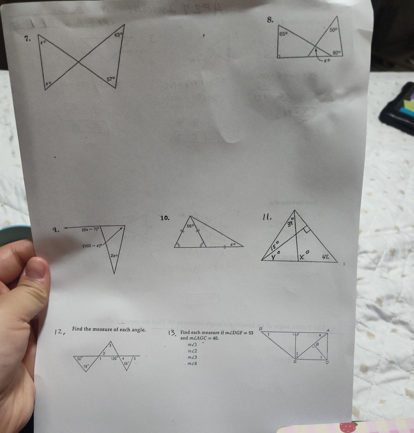 7. [Diagram of intersecting lines forming | StudyX