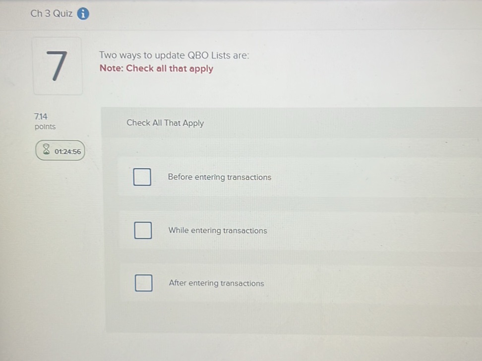 Two ways to update QBO Lists are: Note: | StudyX