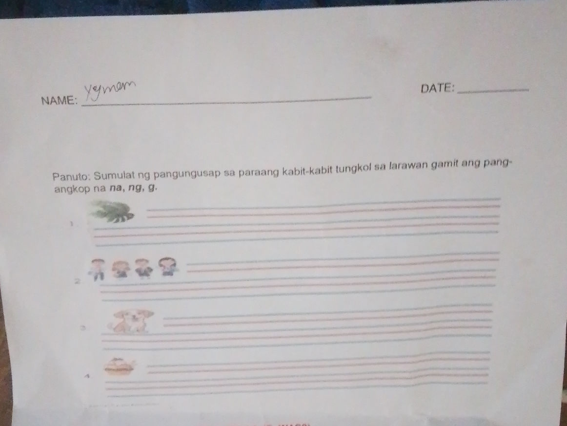 Panuto: Sumulat ng pangungusap sa paraang | StudyX