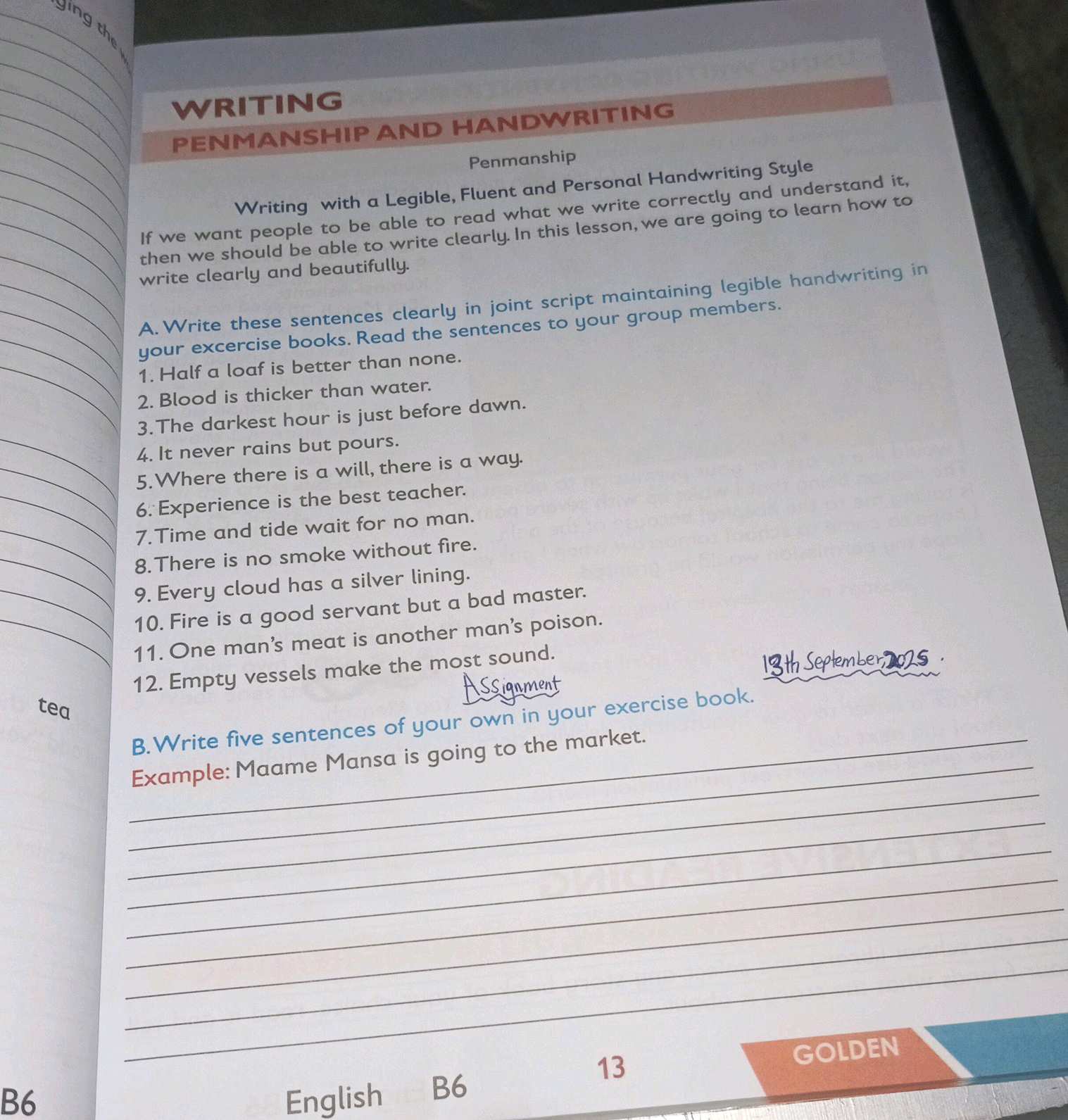 A. Write these sentences clearly in joint | StudyX