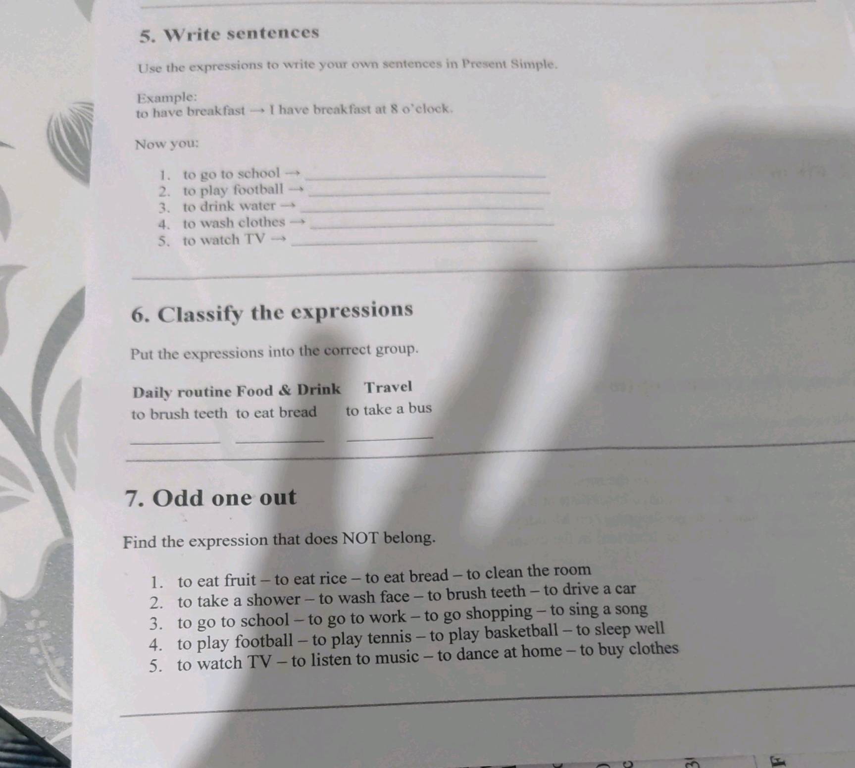 5. Write sentences Use the expressions to | StudyX