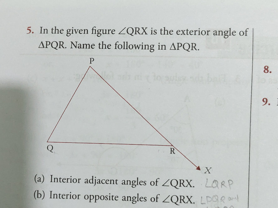 In the given figure ∠QRX is the exterior | StudyX