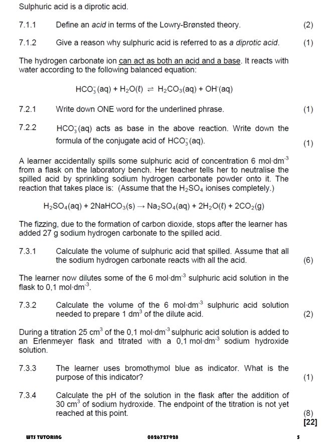 Sulphuric acid is a diprotic acid. 7.1.1 | StudyX