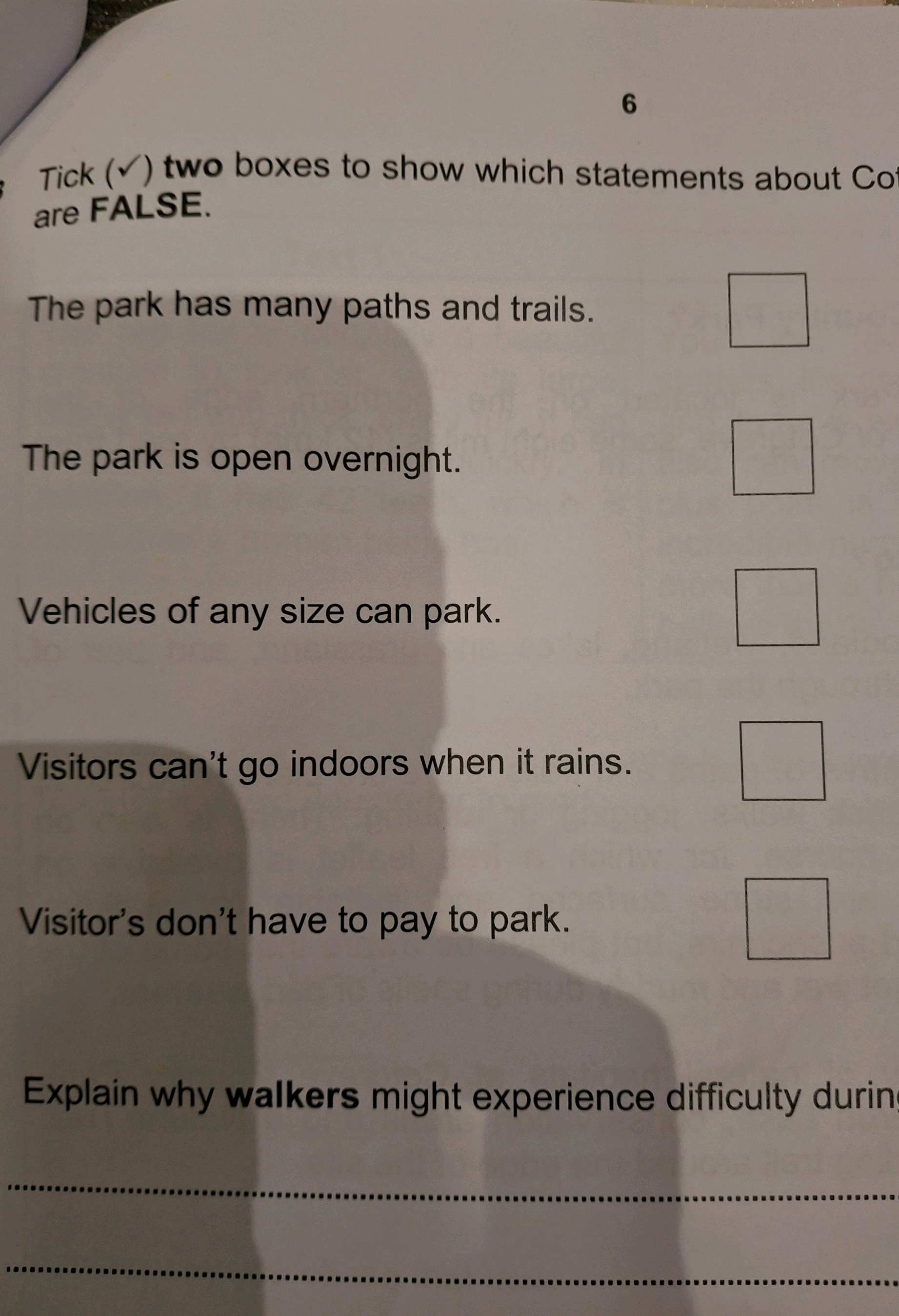 Tick (√) two boxes to show which statements | StudyX