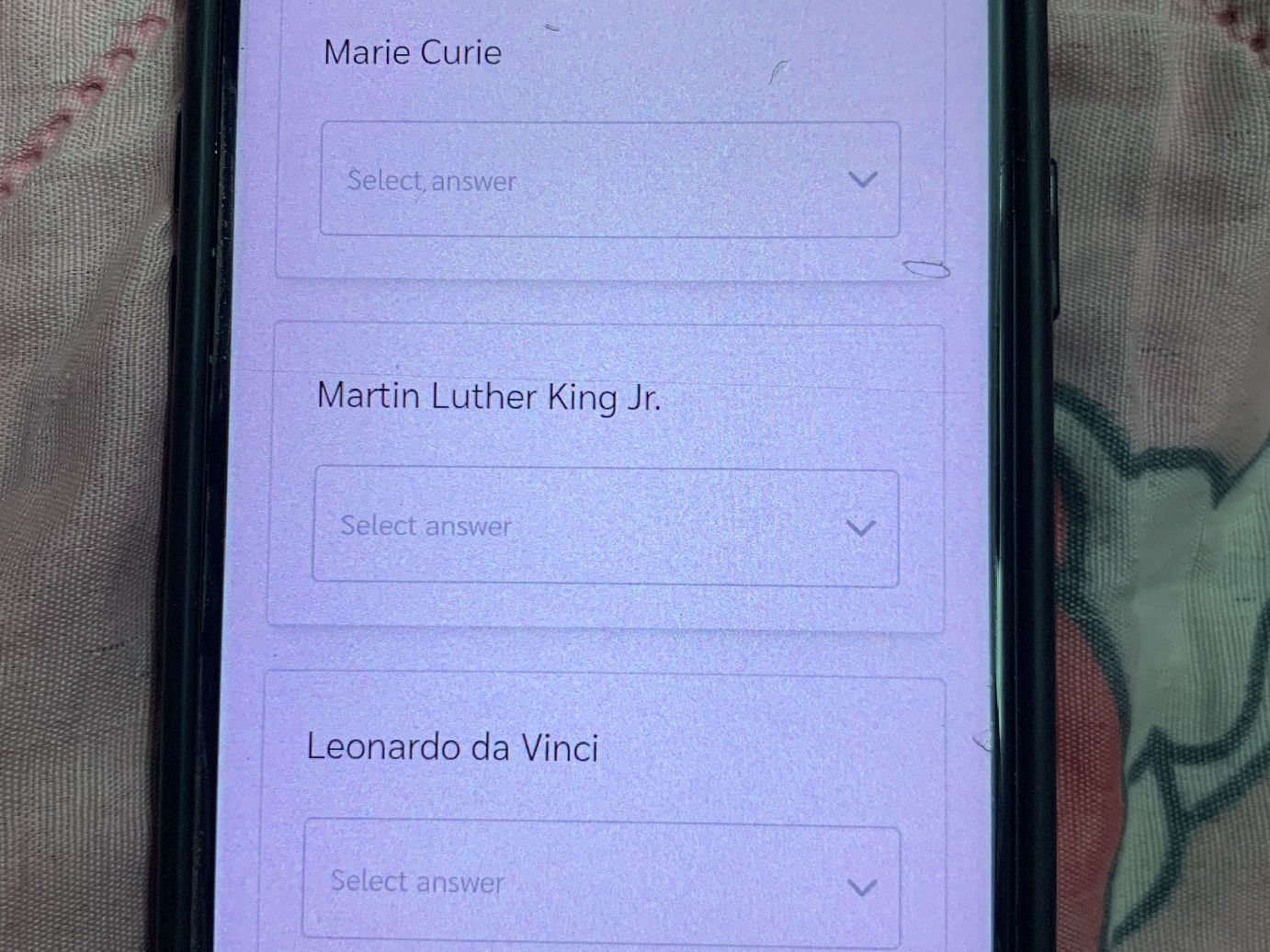 Marie Curie Select, answer Martin Luther | StudyX