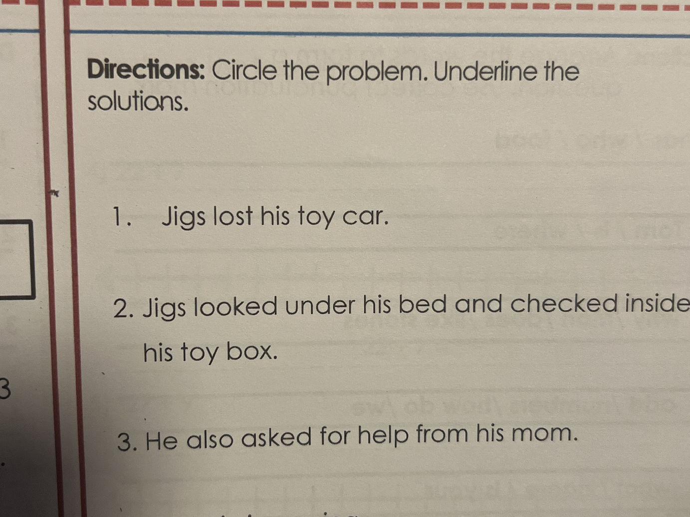 Directions: Circle the problem. Underline | StudyX