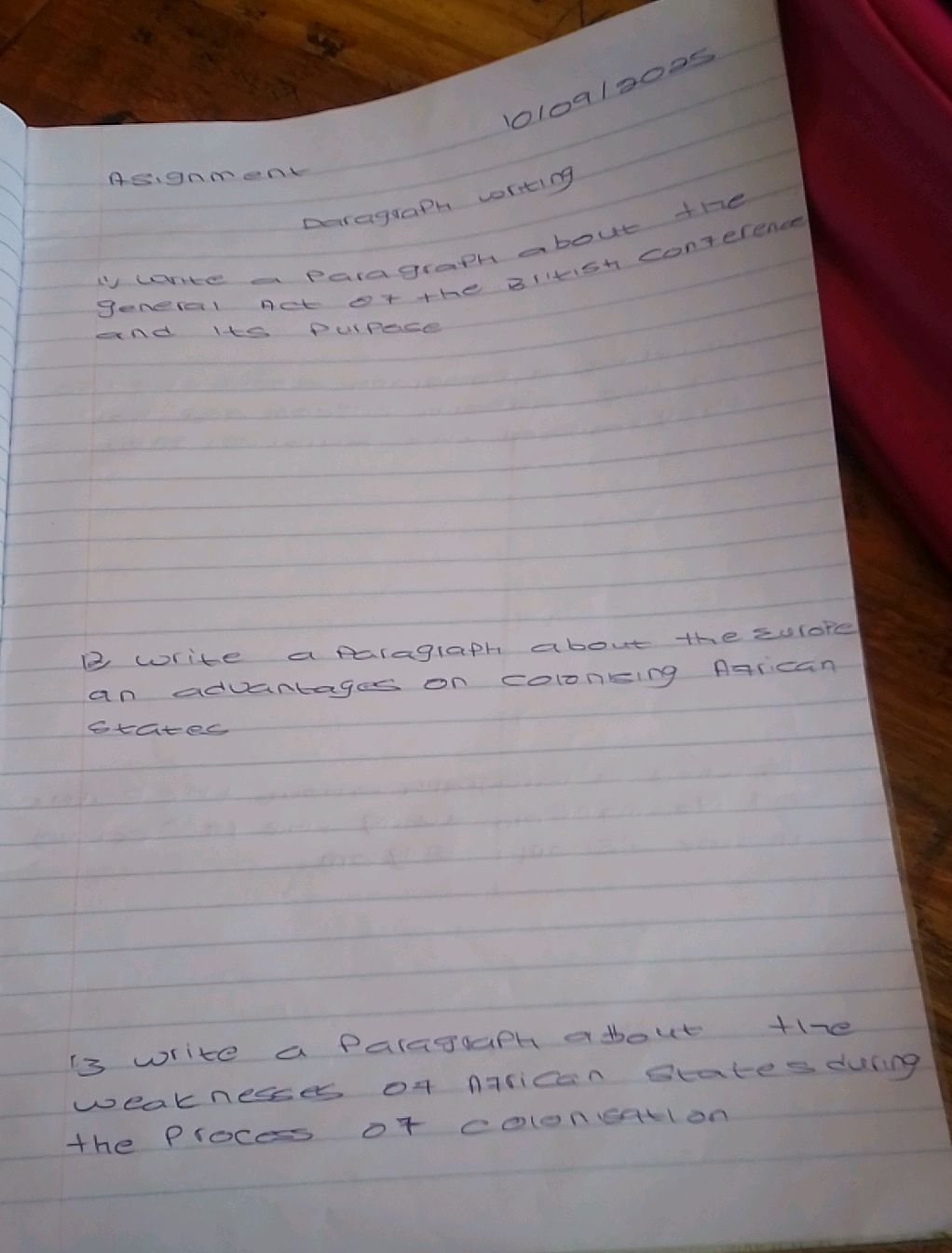 1. Write a paragraph about the General Act | StudyX