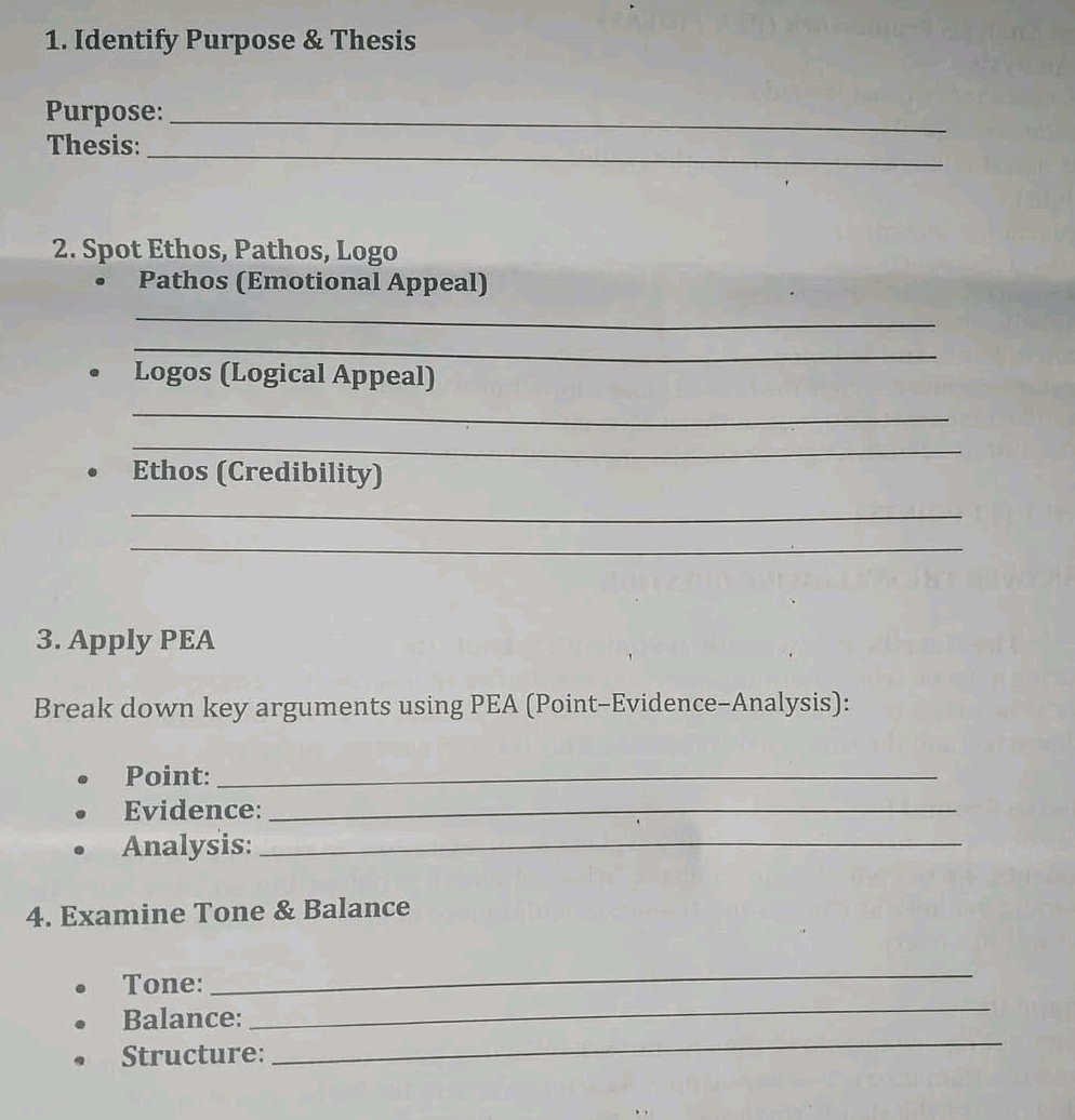 1. Identify Purpose Thesis Purpose: | StudyX