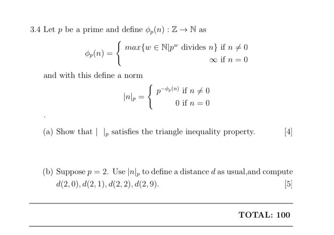 3.4 Let p be a prime and define $ _p(n): | StudyX