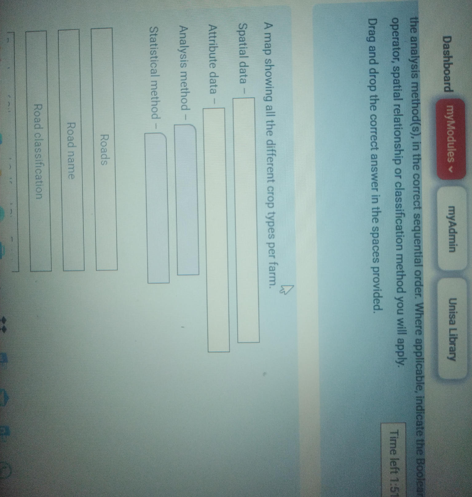 Drag and drop the correct answer in the | StudyX