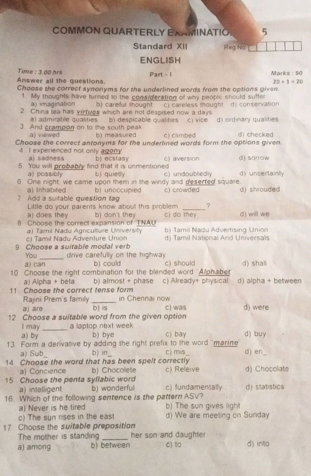 Choose the correct synonyms for the | StudyX