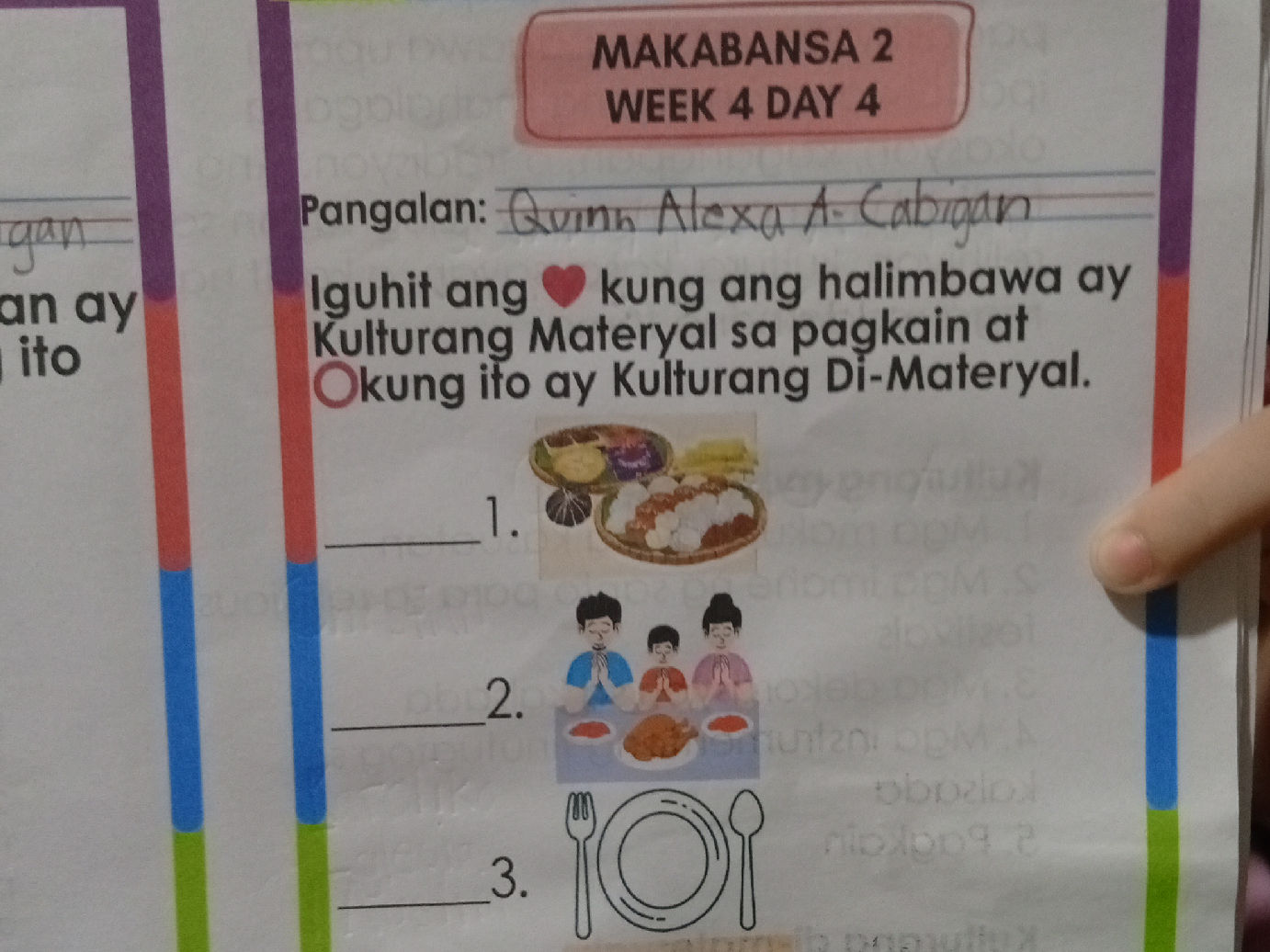 Iguhit ang ️ kung ang halimbawa ay | StudyX