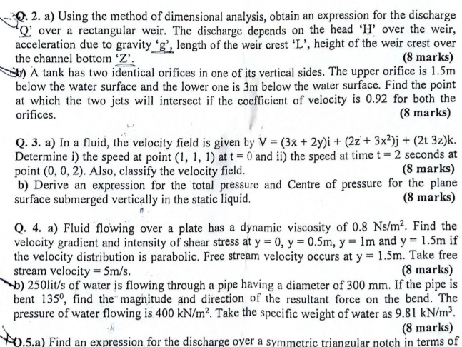 Q. 2. a) Using the method of dimensional | StudyX