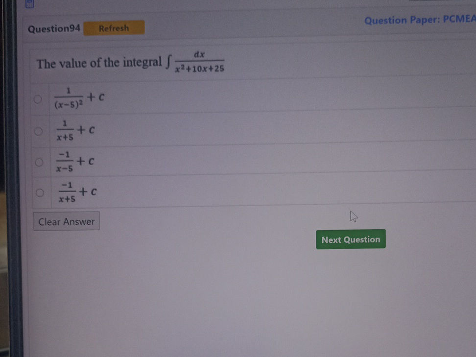 The value of the integral $ | StudyX