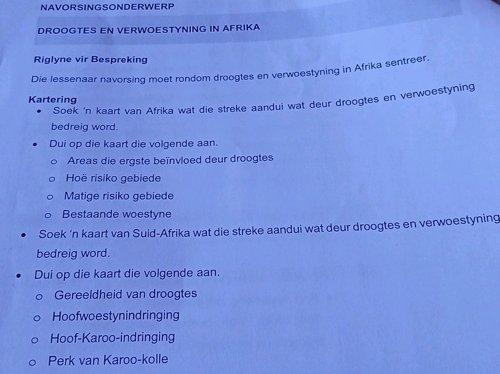 Soek 'n kaart van Afrika wat die streke | StudyX