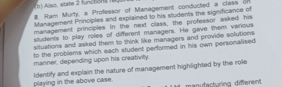 8. Ram Murty, a Professor of Management | StudyX