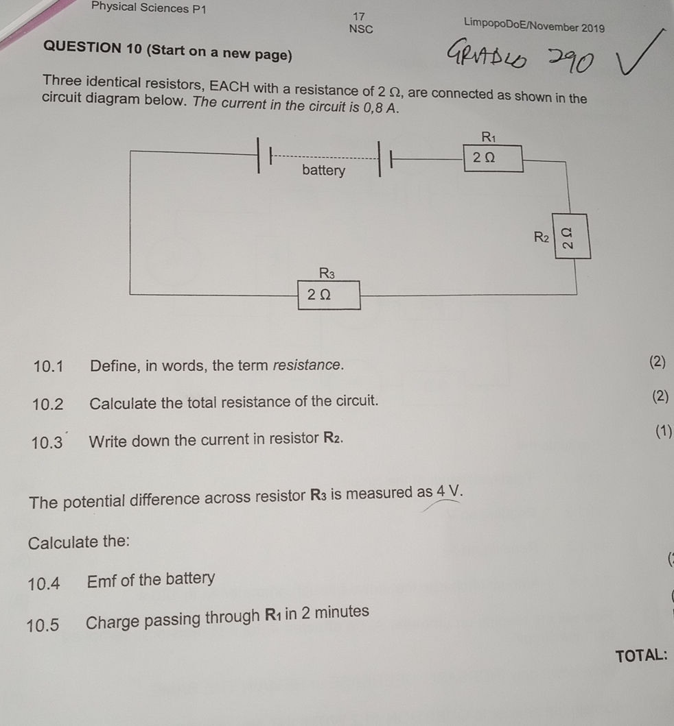 QUESTION 10 (Start on a new page) Three | StudyX