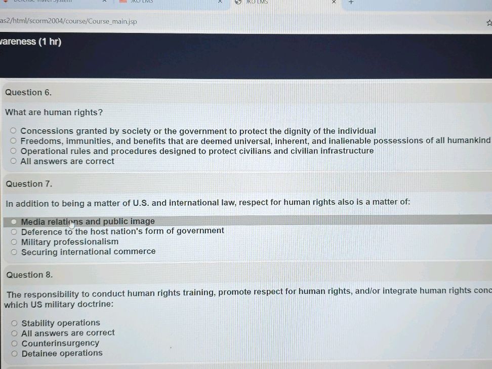 Question 6. What are human rights? O | StudyX
