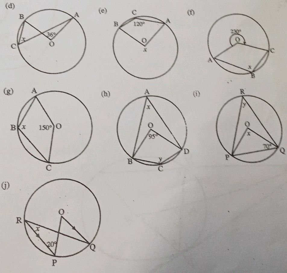 (d) Diagram of a circle with points A, B, | StudyX