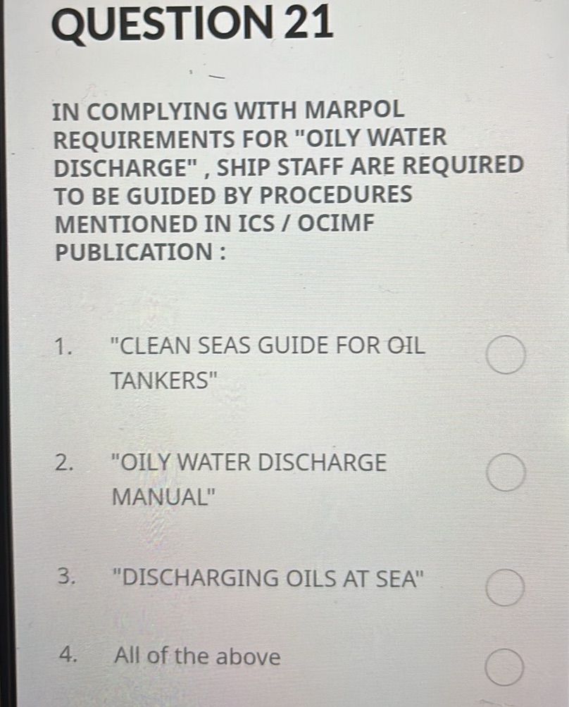 IN COMPLYING WITH MARPOL REQUIREMENTS FOR | StudyX