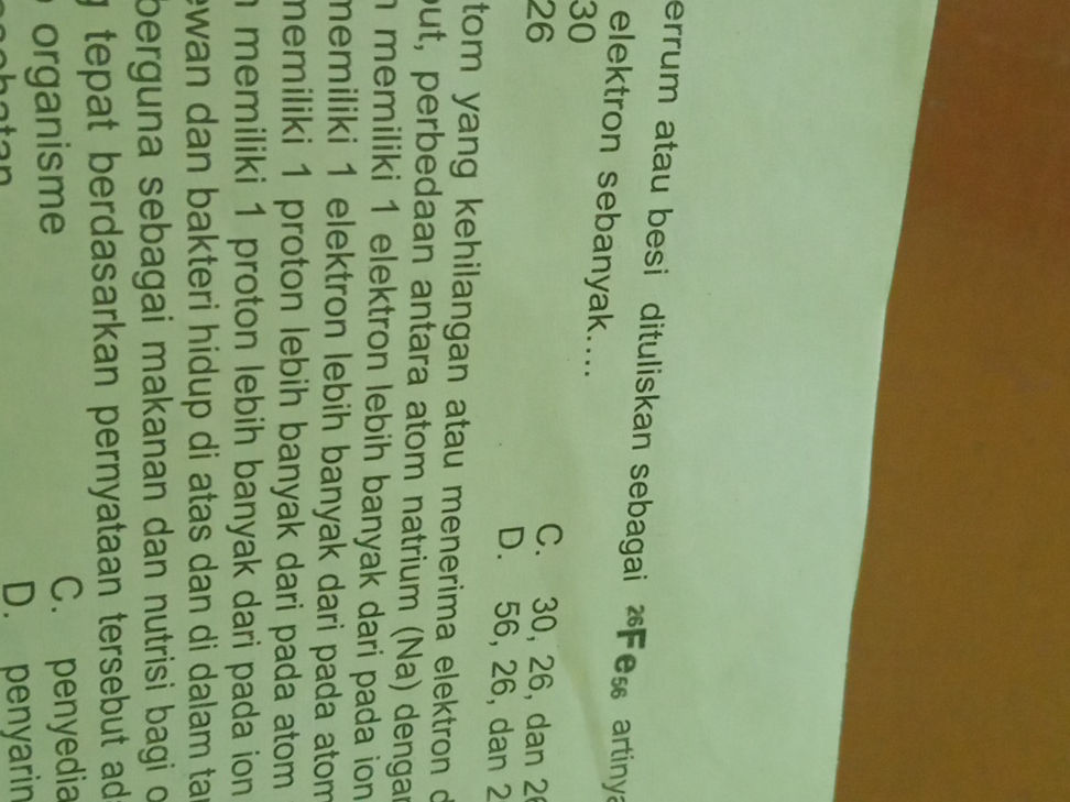 errum atau besi dituliskan sebagai | StudyX