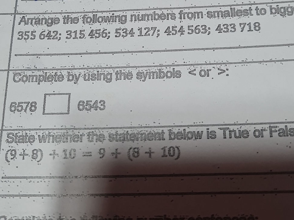 Arrange the following numbers from smallest | StudyX