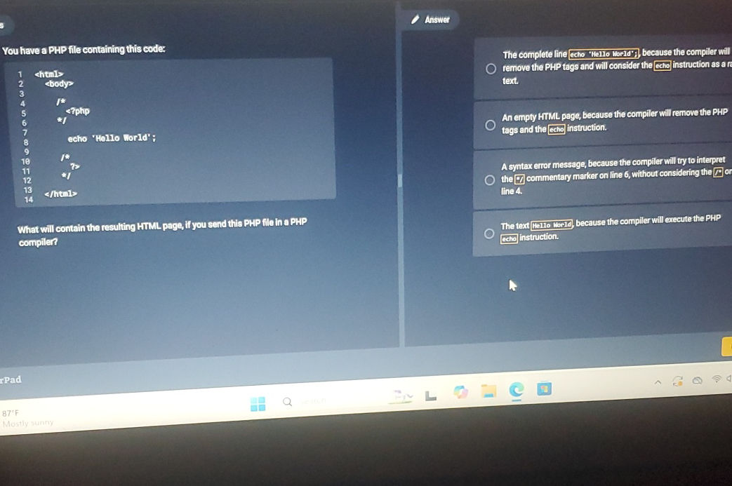 You have a PHP file containing this code: | StudyX