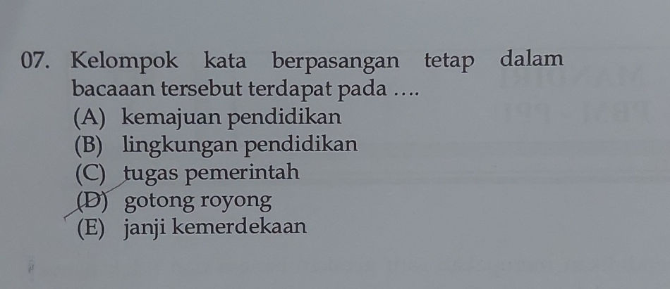 07. Kelompok kata berpasangan tetap dalam | StudyX