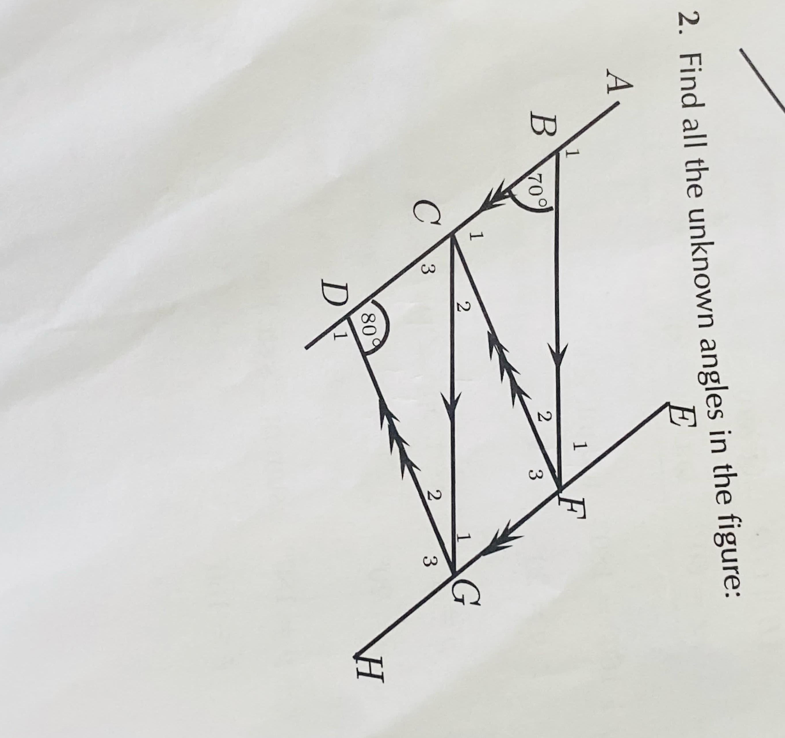 2. Find all the unknown angles in the | StudyX