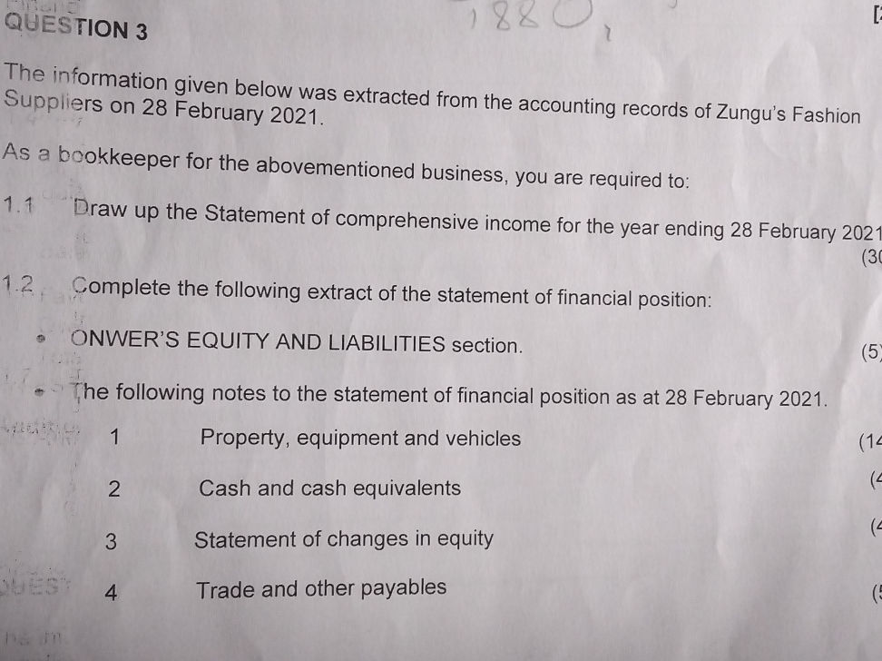 The information given below was extracted | StudyX