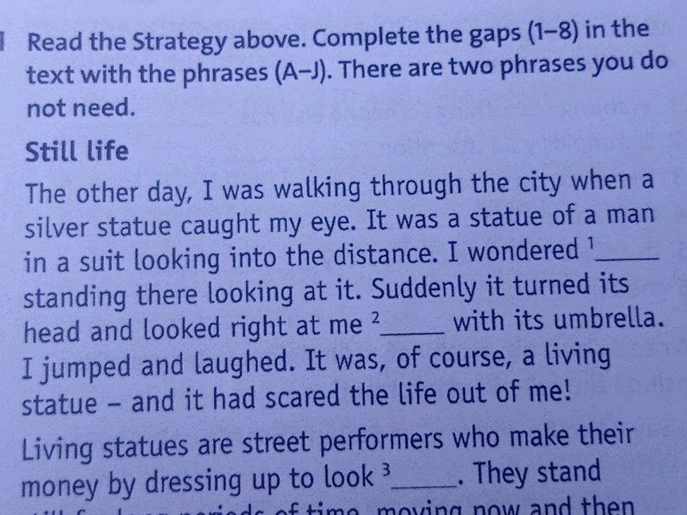 Read the Strategy above. Complete the gaps | StudyX