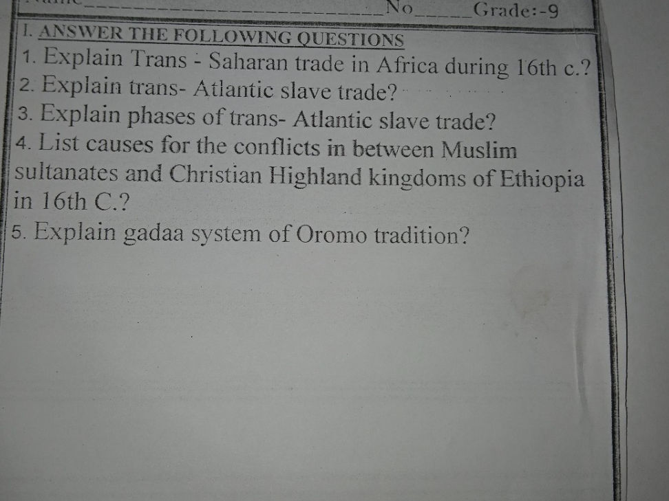 1. Explain Trans - Saharan trade in Africa | StudyX