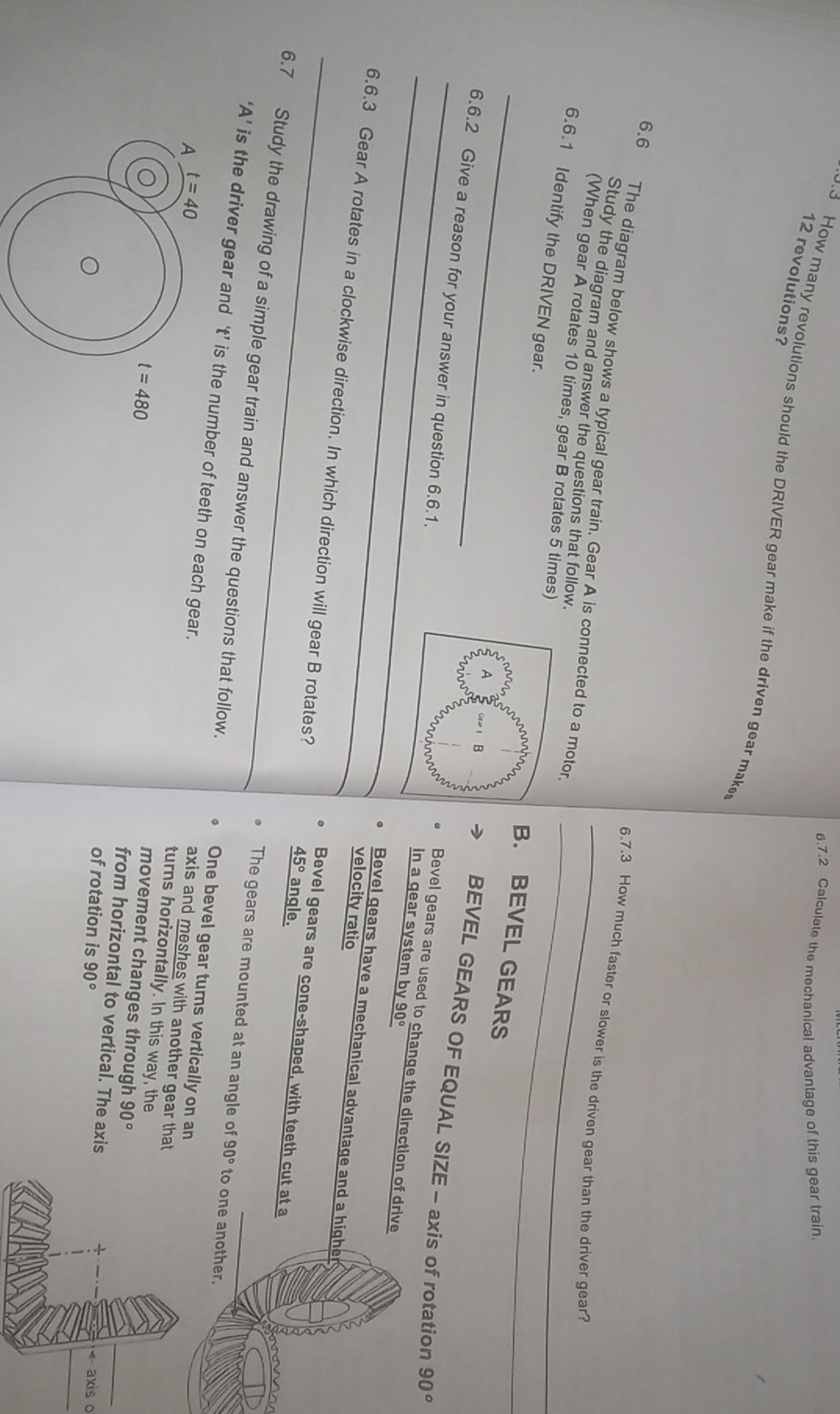 6.6 The diagram below shows a typical gear | StudyX