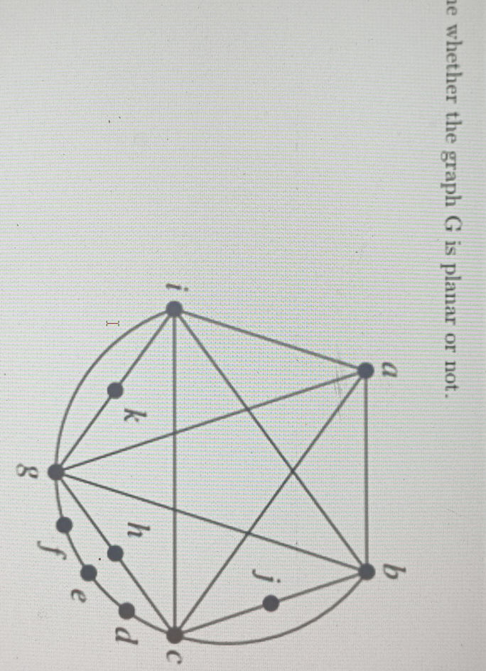 Determine whether the graph G is planar or | StudyX