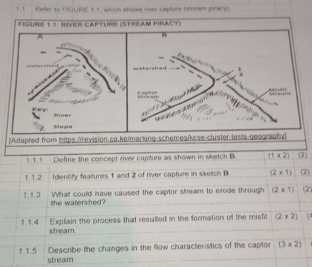 1.1 Refer to FIGURE 1.1, which shows river | StudyX