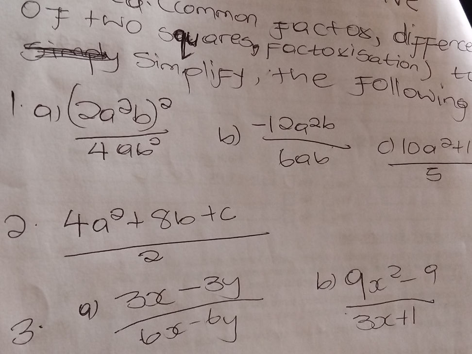 Simplify the following: 1. a) \( | StudyX