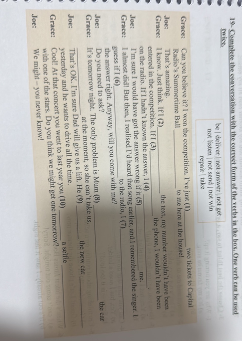 19. Complete the conversation with the | StudyX