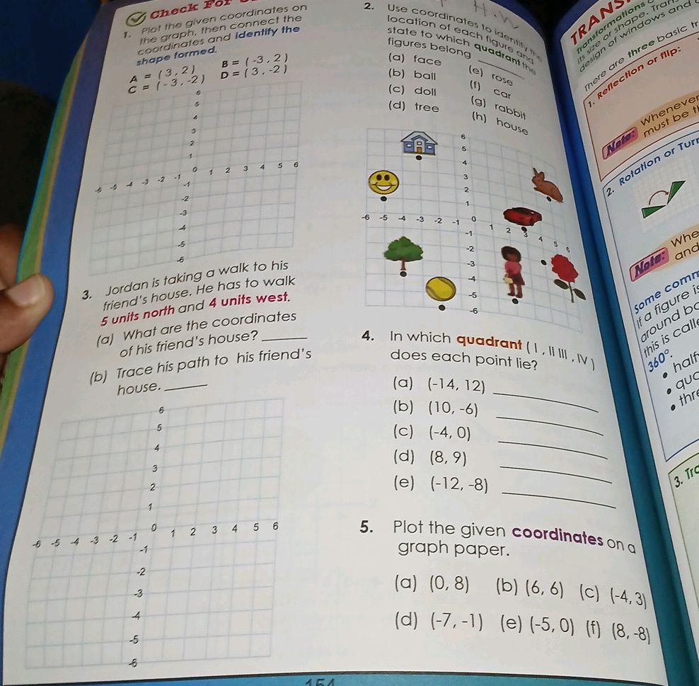 1. Plot the given coordinates on the graph, | StudyX
