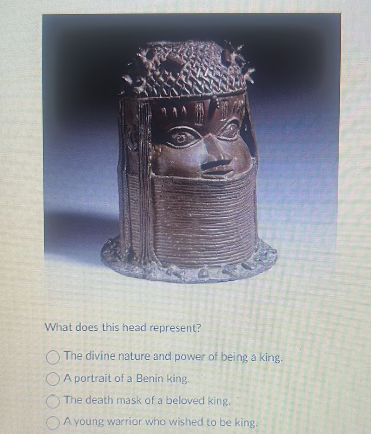 What does this head represent? The divine | StudyX